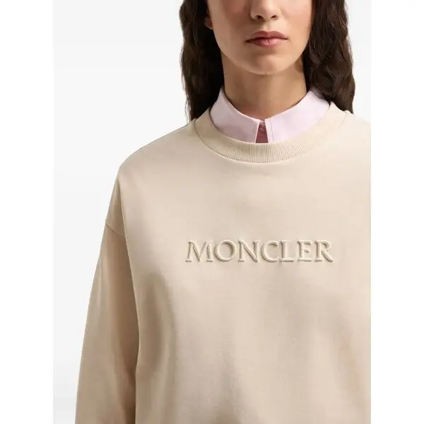 Moncler Embroidered Logo Sweatshirt - Cream