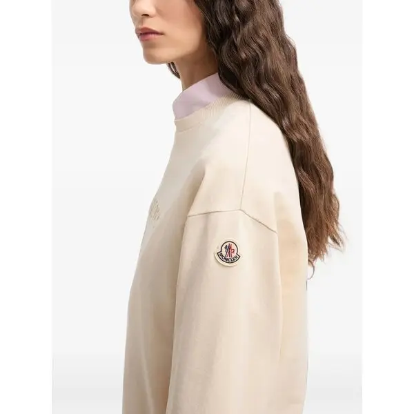Moncler Embroidered Logo Sweatshirt - Cream