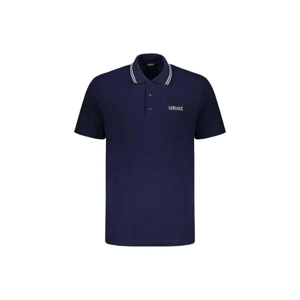 Versace Cotton Polo Shirt - Blue