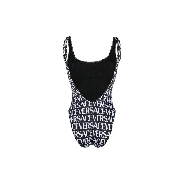 Versace All-over Logo One-piece Swimsuit - Black