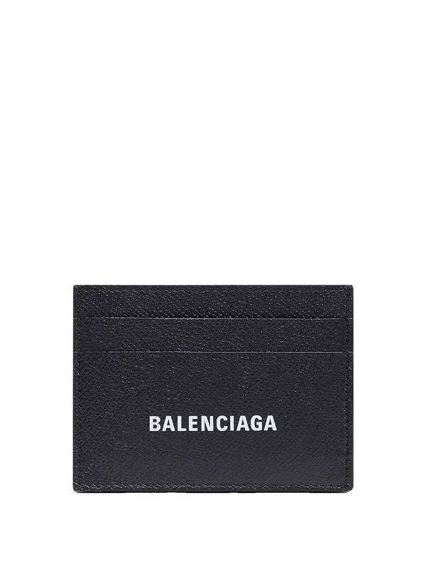 Balenciaga Logo-print Grained Leather Card Holder