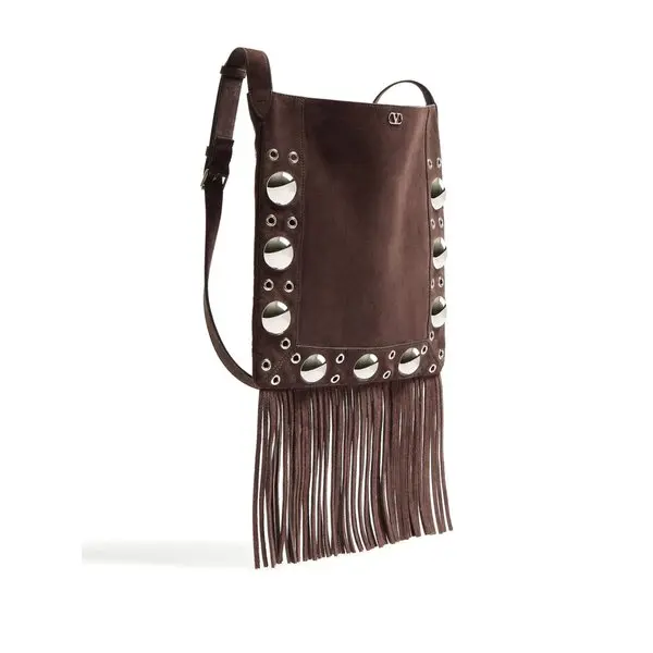 Valentino Garavani Suede Shoulder Bag - Brown