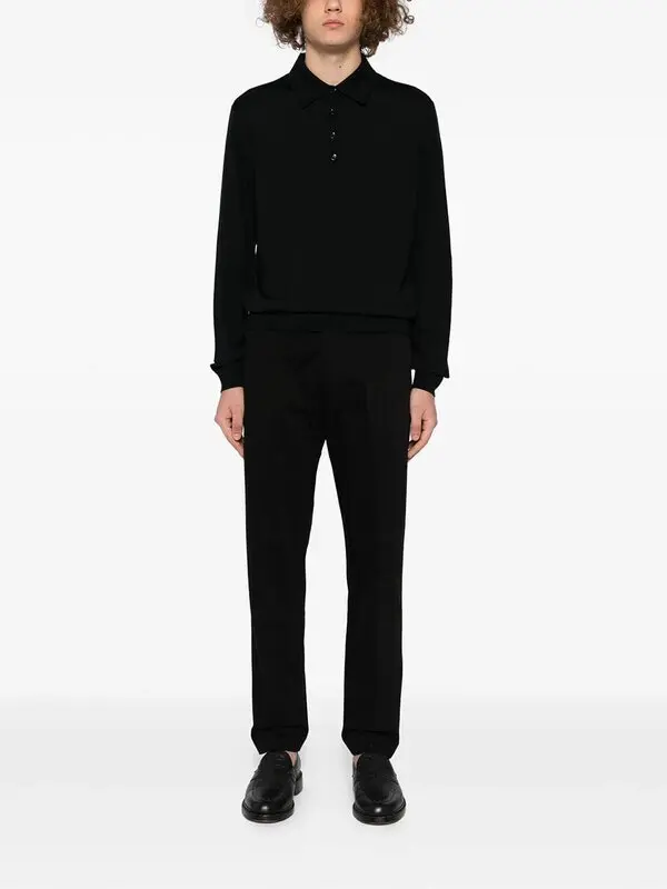 TOM FORD Wool Knitted Polo - Black