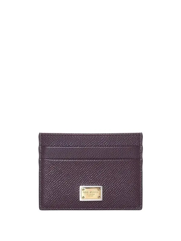 Dolce & Gabbana Dauphine Calfskin Card Holder With Branded Plate - Red