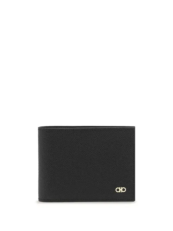FERRAGAMO Micro Gancio Grained Leather Bi-fold Wallet