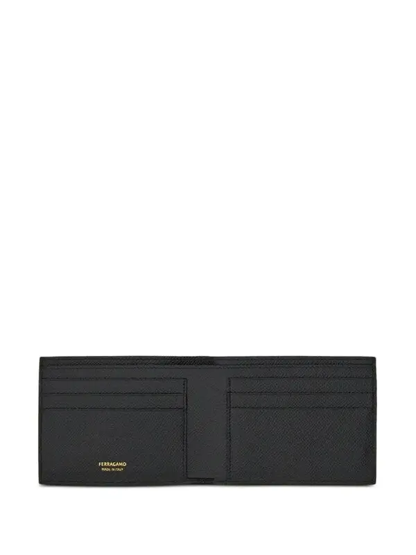 FERRAGAMO Micro Gancio Grained Leather Bi-fold Wallet