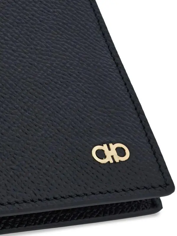 FERRAGAMO Micro Gancio Grained Leather Bi-fold Wallet