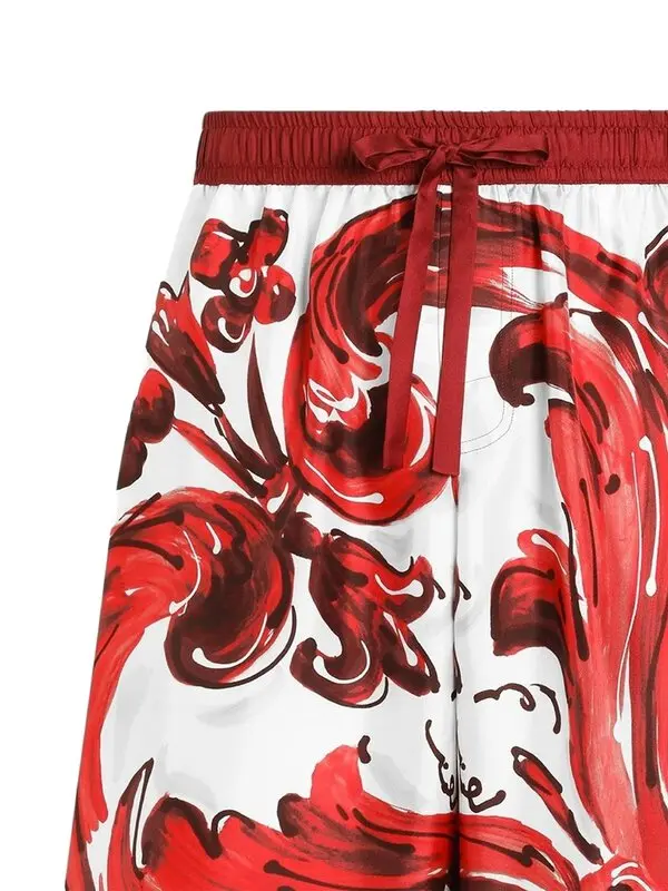 Dolce & Gabbana Vanity Bermuda Shorts In Majolica-print Silk Twill