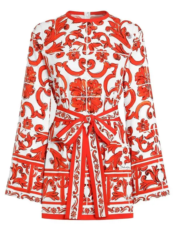 Dolce & Gabbana Majolica-print Silk Charmeuse Shirt - Multicolor