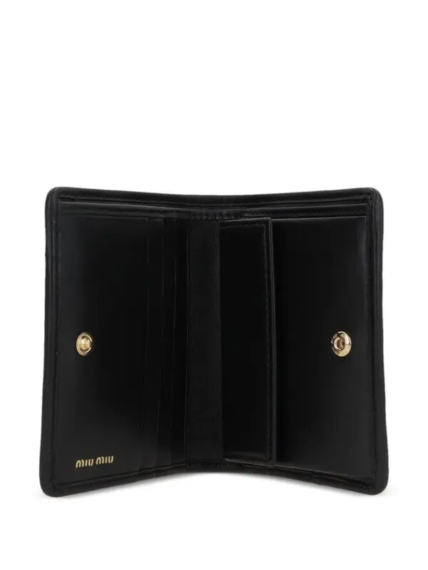 Miu Miu Small Matelassé Nappa Leather Wallet With Snap Closure