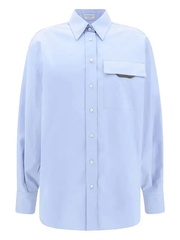 Brunello Cucinelli Embellished Shirt - Blue