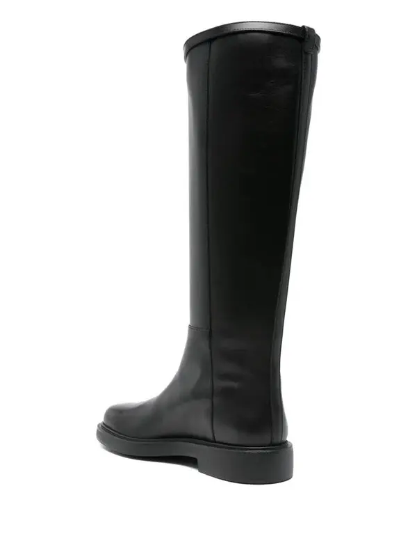 TOD'S T-buckle Leather Knee-high Boots - Black