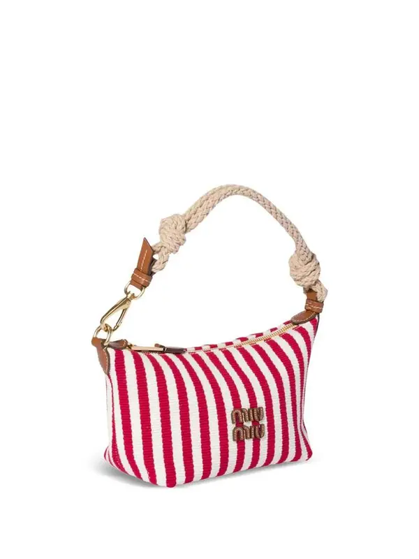 Miu Miu Cotton And Leather Pouch - Red
