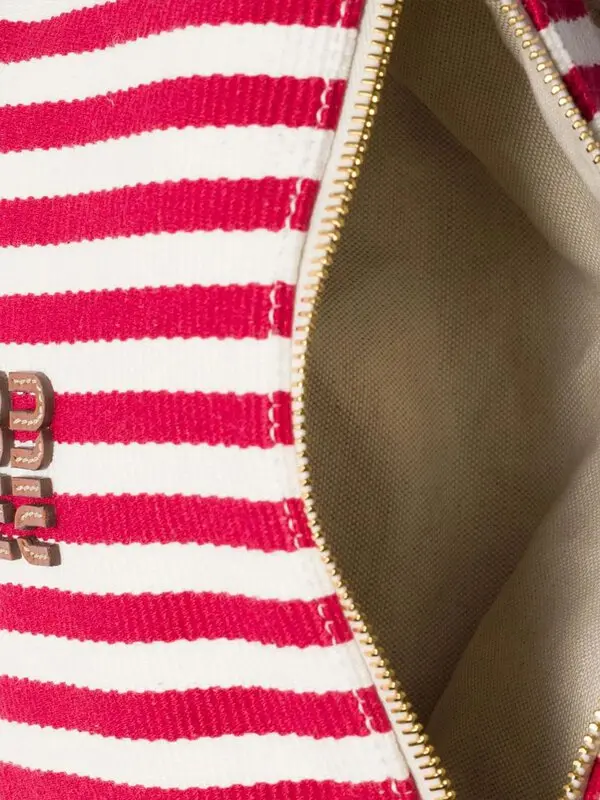 Miu Miu Cotton And Leather Pouch - Red