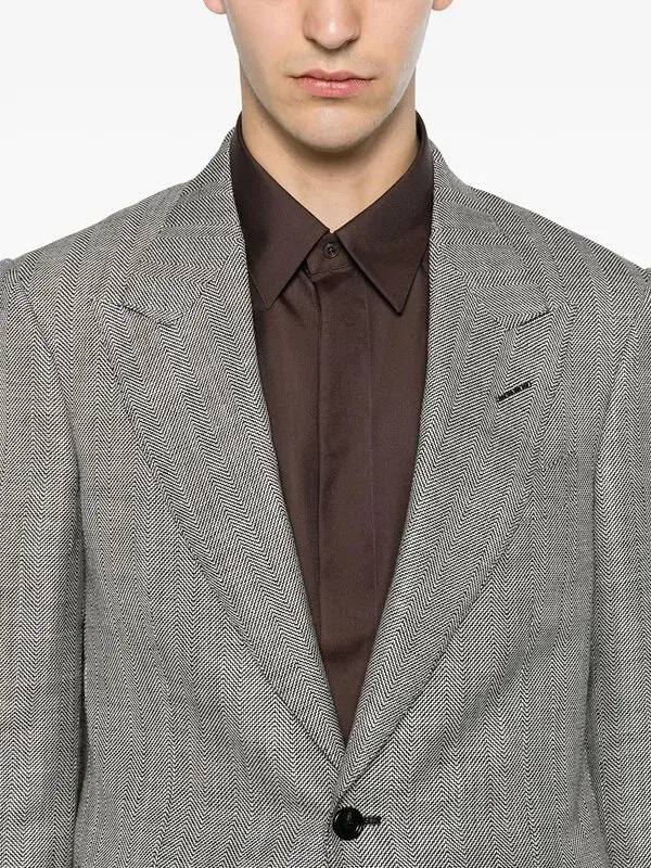 TOM FORD Herringbone-pattern Wool Blend Blazer