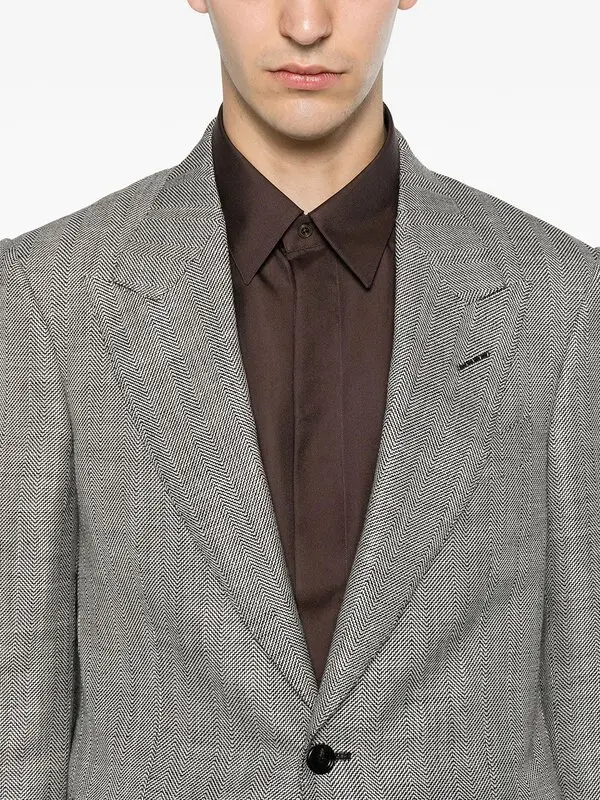 TOM FORD Herringbone-pattern Wool Blend Blazer