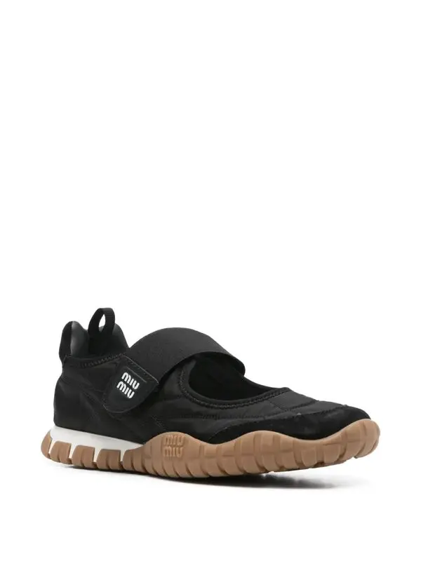 Miu Miu Tyre Technical Fabric And Suede Ballerinas