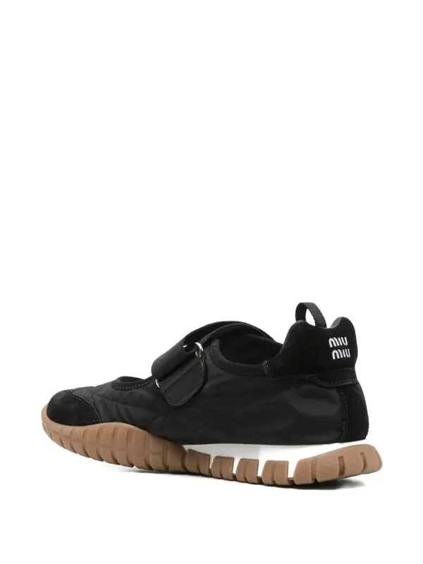 Miu Miu Tyre Technical Fabric And Suede Ballerinas