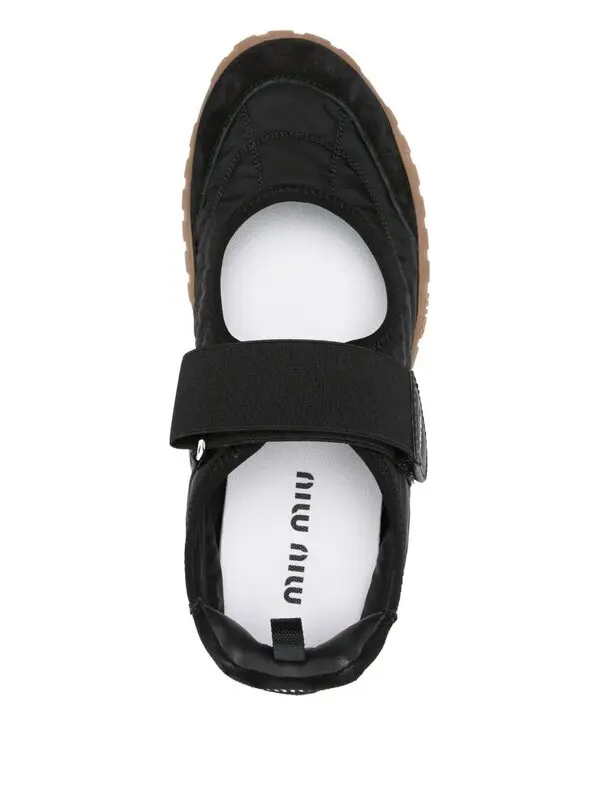 Miu Miu Tyre Technical Fabric And Suede Ballerinas