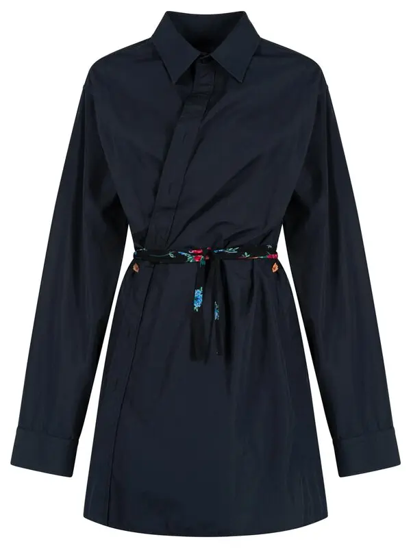 Balenciaga Wrap Shirt Dress - Black