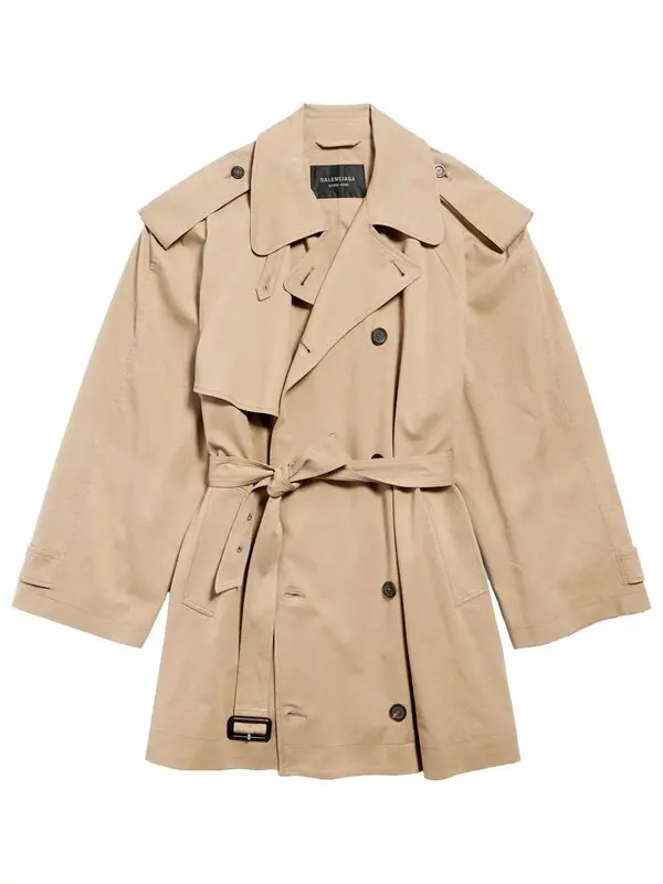 Balenciaga Cropped Light Trench - Multicolor
