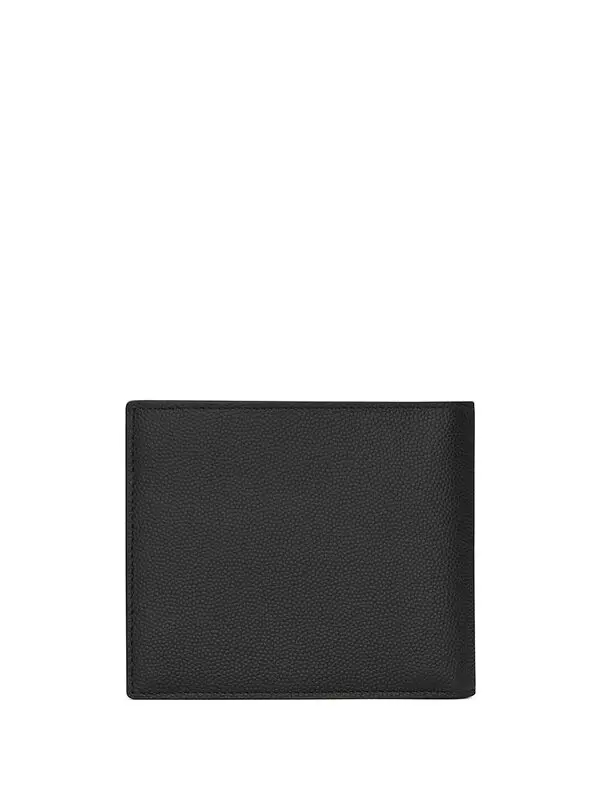 Saint Laurent Logo Leather Wallet - Black