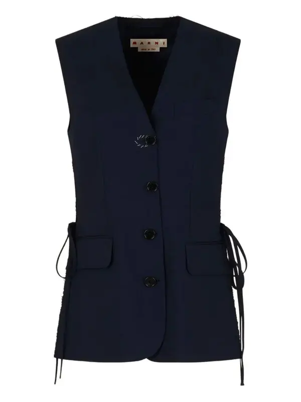 Marni Wool Waistcoat With Side Slits - Black