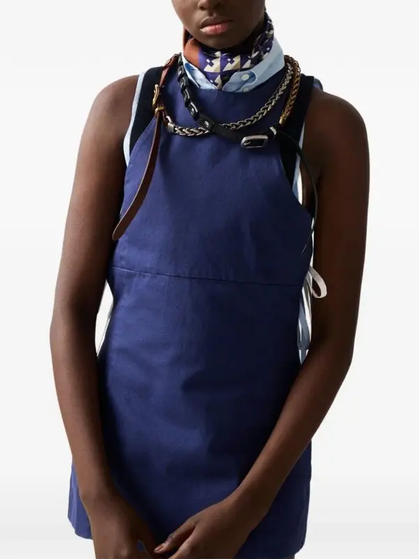 Miu Miu Garment-dyed Gabardine Mini Dress - Blue