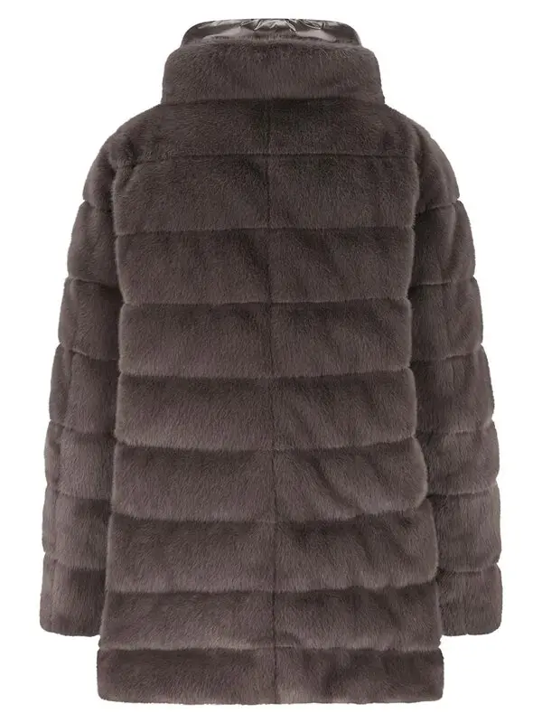 Herno Faux Fur High Neck Down Jacket