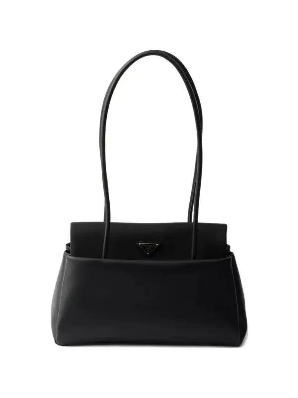Prada Passage Medium Leather Bag With Re-nylon Flap