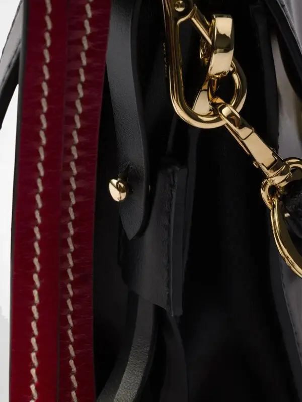 Prada Soft Sound Small Leather Shoulder Bag With Charms