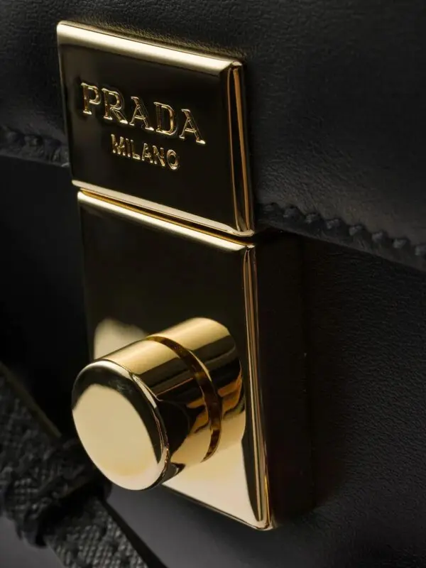 Prada Soft Sound Small Leather Shoulder Bag With Charms - Black