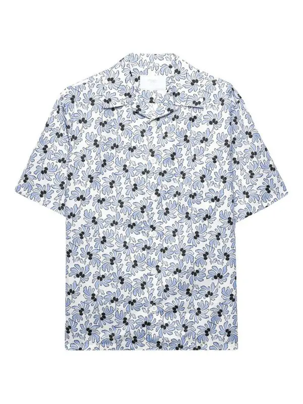 Prada Freesia-print Cotton Blend Bowling Shirt