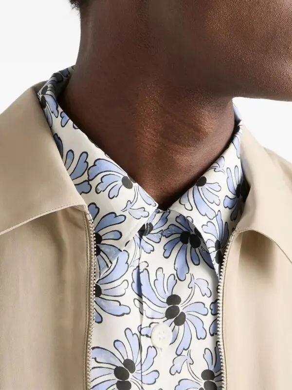 Prada Freesia-print Cotton Blend Bowling Shirt