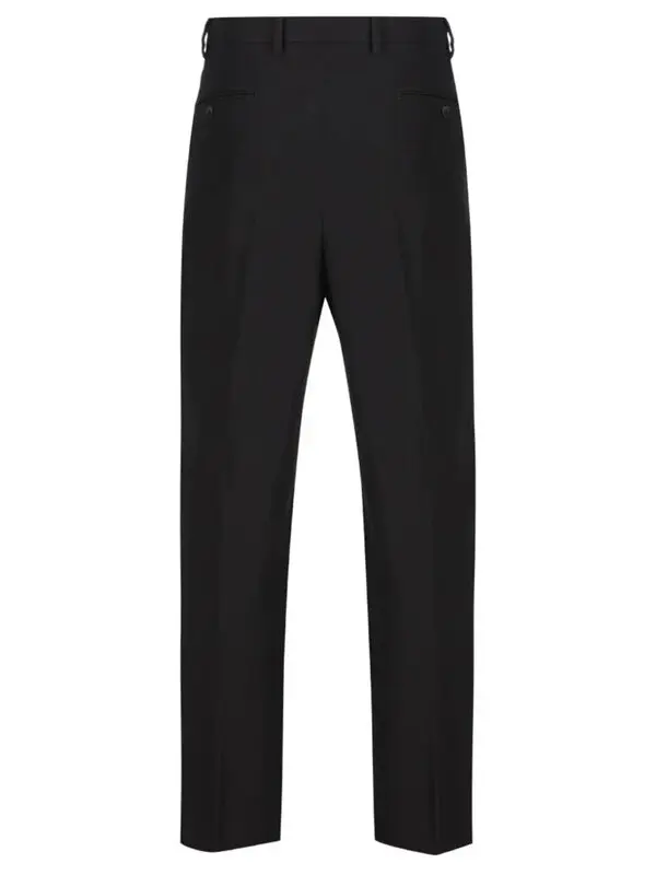 Prada Charm-detail Cotton Tapered Trousers