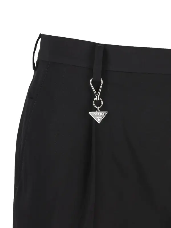 Prada Charm-detail Cotton Tapered Trousers