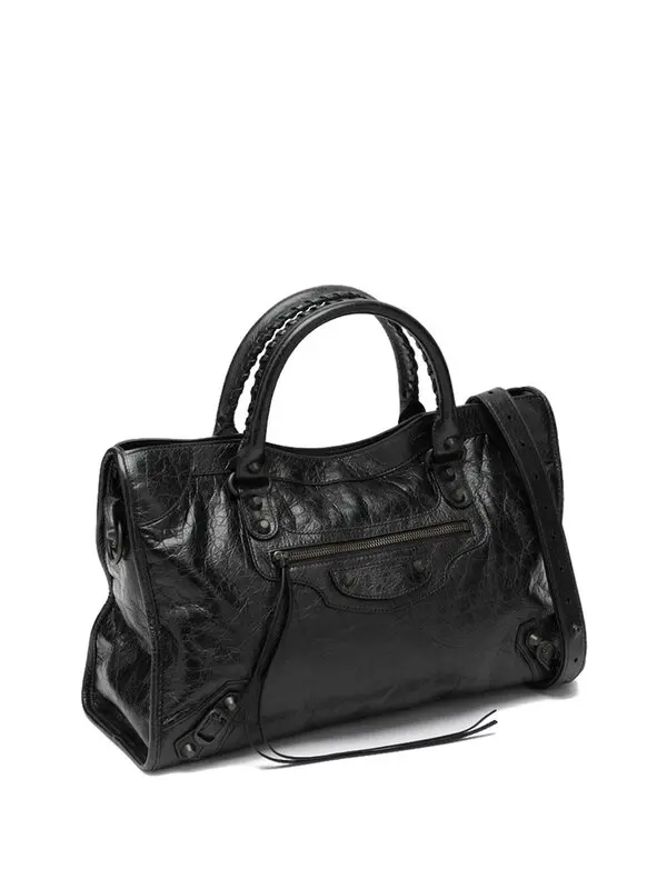 Balenciaga Le City Medium Bag In Arena Leather - Black
