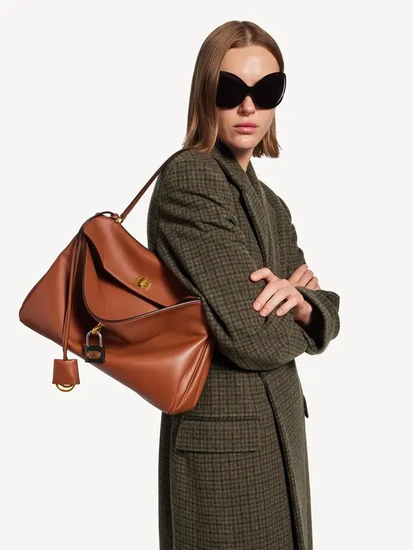 Balenciaga Rodeo Medium Smooth Leather Handbag - Brown