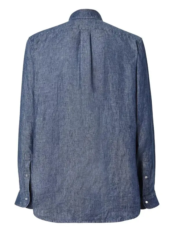 Fendi Comfort Fit Chambray Shirt With Ff Embroidery