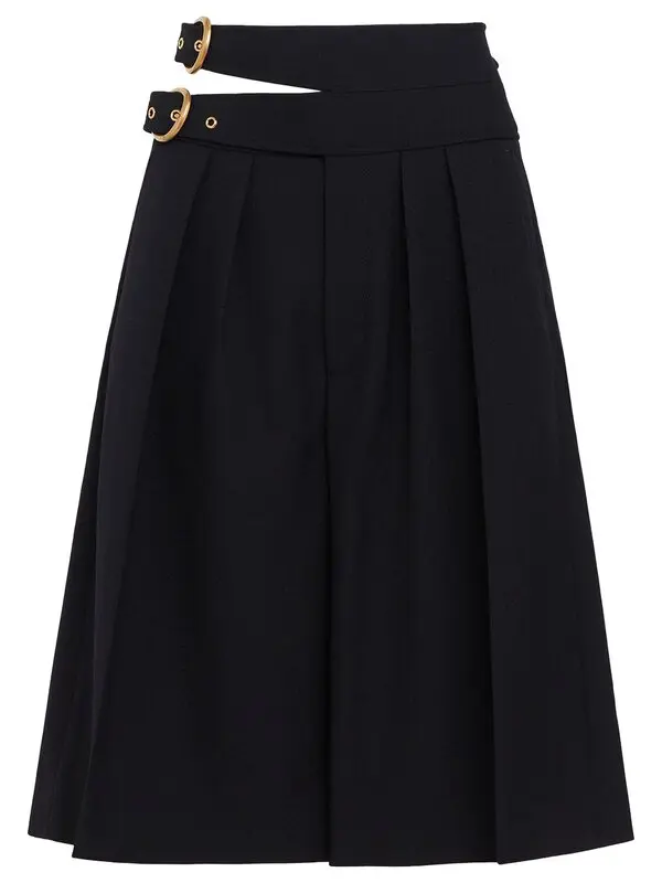 Chloé Double Belt Wool Bermudas