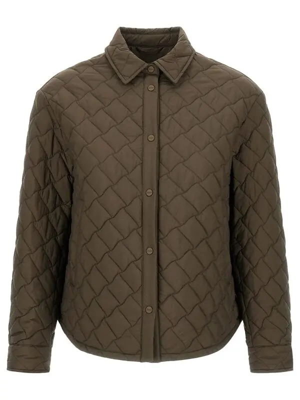 Herno Quilted Ecoage Waterproof Shacket - Green