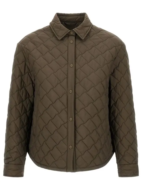 Herno Quilted Ecoage Waterproof Shacket - Green