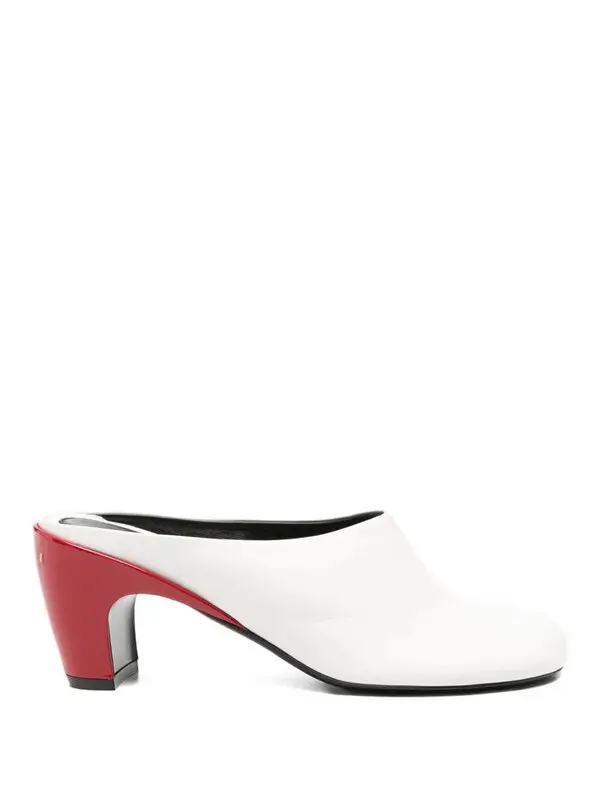 Dries Van Noten Leather Mules - White