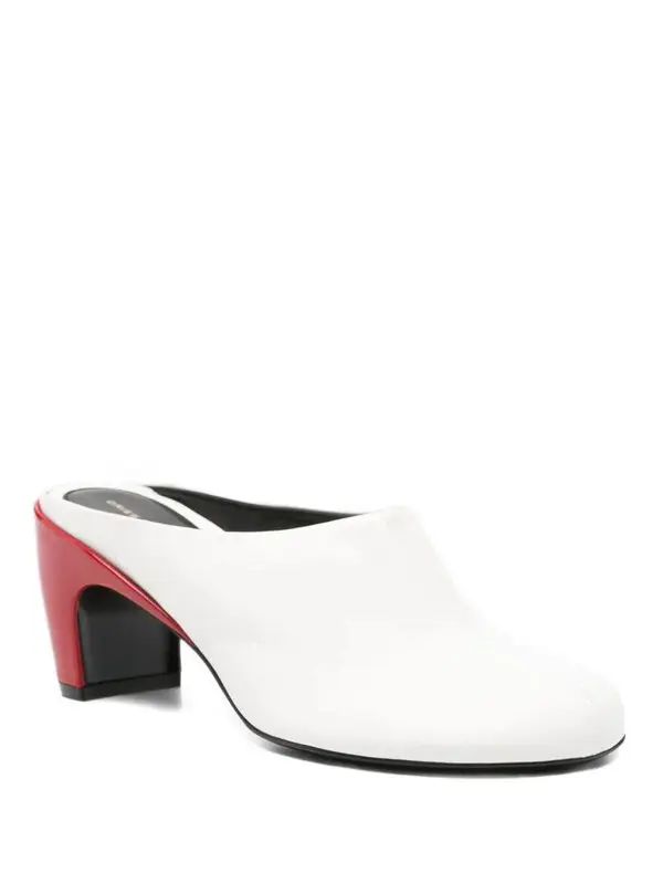 Dries Van Noten Leather Mules - White