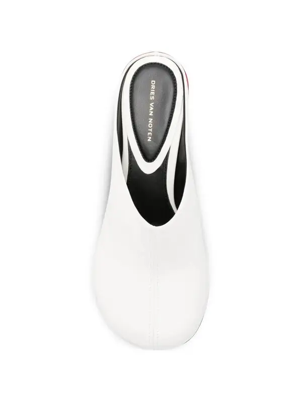 Dries Van Noten Leather Mules - White
