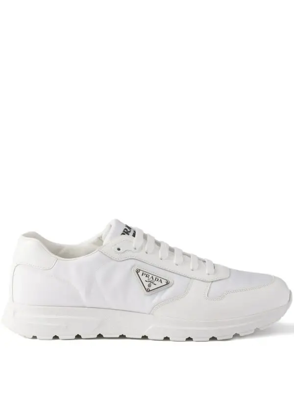 Prada Prax 01 Re-nylon And Brushed Leather Sneakers - White