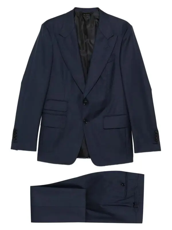 TOM FORD Shelton Single-breasted Wool Suit - Blue