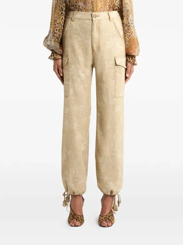 Etro Floral Jacquard Canvas Cargo Trousers