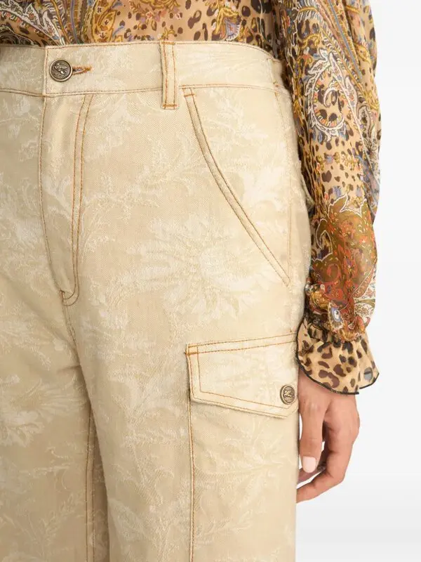 Etro Floral Jacquard Canvas Cargo Trousers