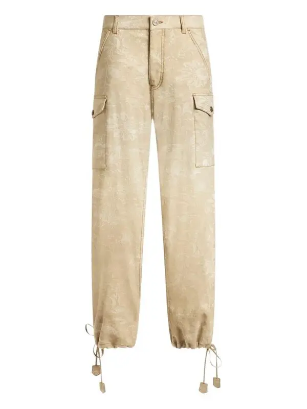 Etro Floral Jacquard Canvas Cargo Trousers - Multicolor